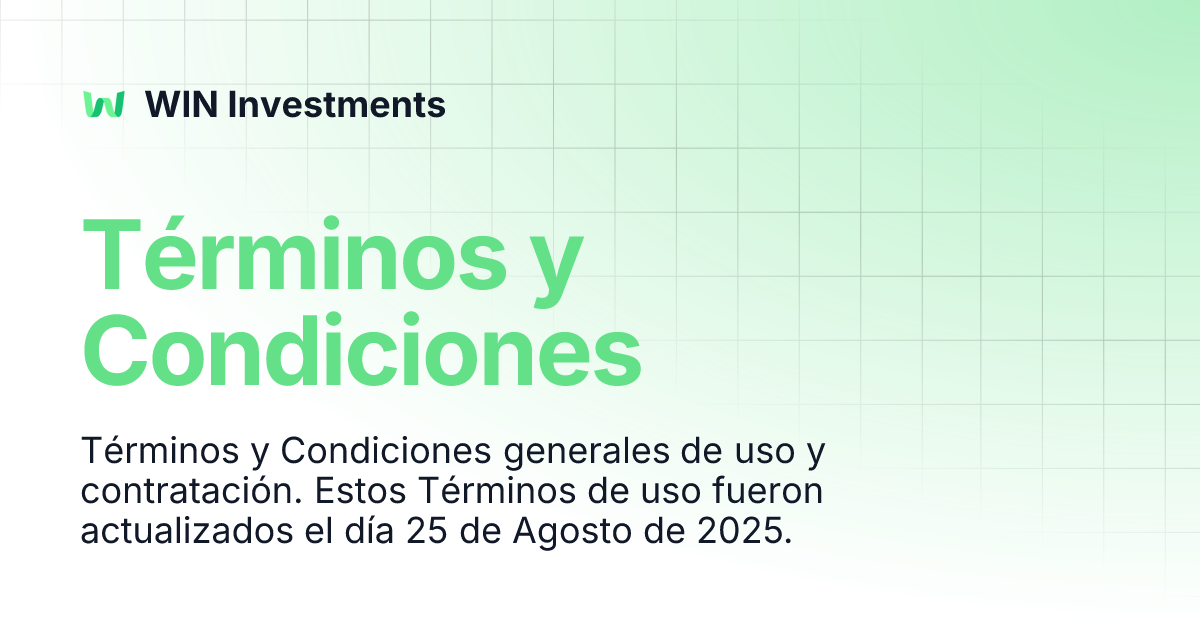 Términos y Condiciones | WIN Investments